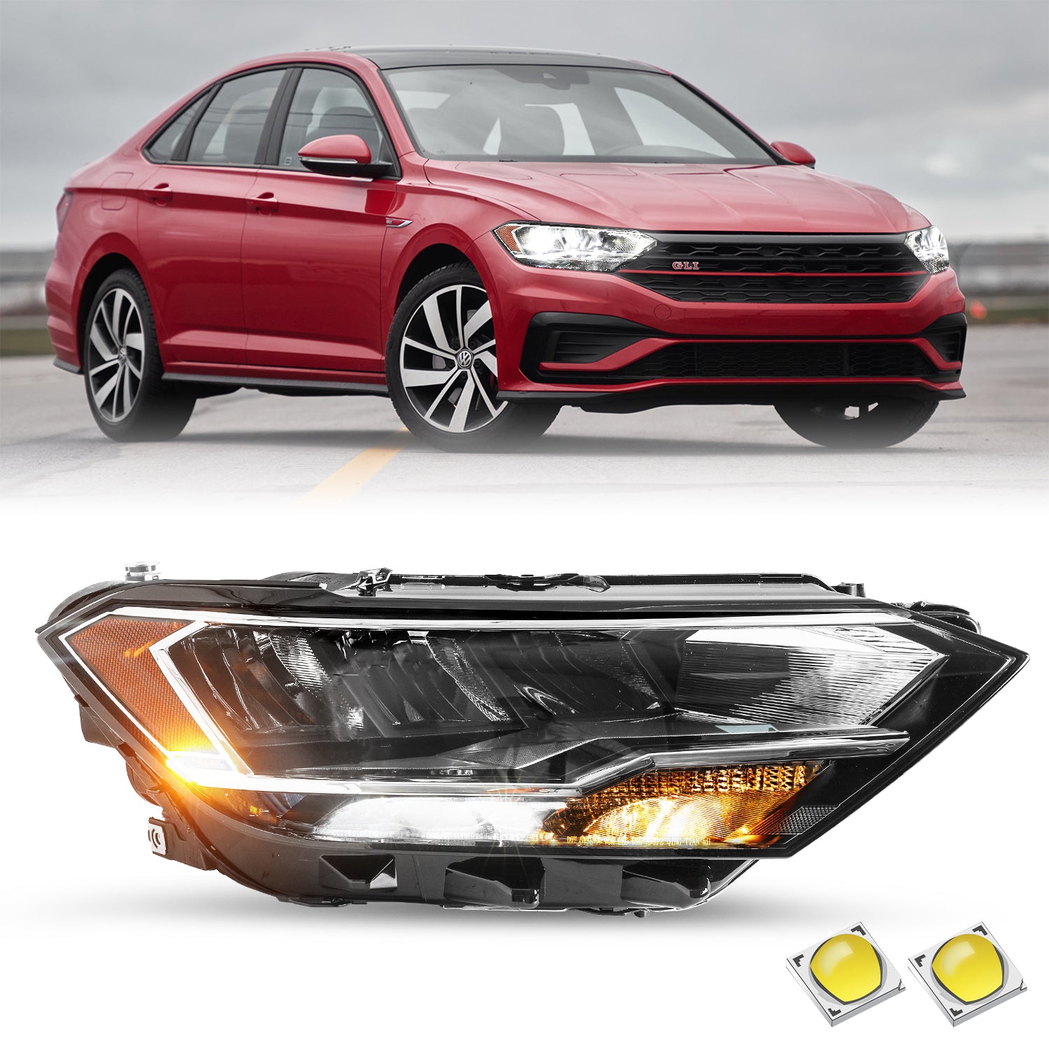2019-2023 Volkswagen Jetta LED Headlights for Non-Projector Models – LESEM